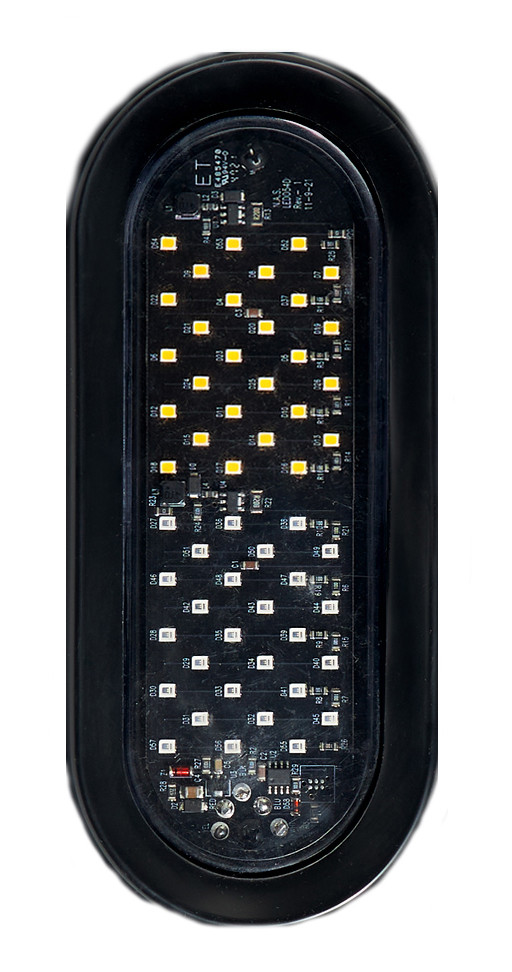 Item # LEDO54-C/XX, Dual Color Flush Mount Oval LED Warning Light On ...